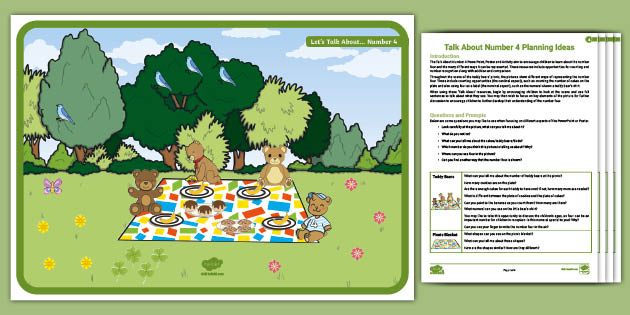 Talk About Number 4 Maths Poster and Planning Ideas