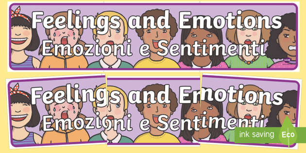 Feelings and Emotions Display Banner English/Italian - Feelings and ...