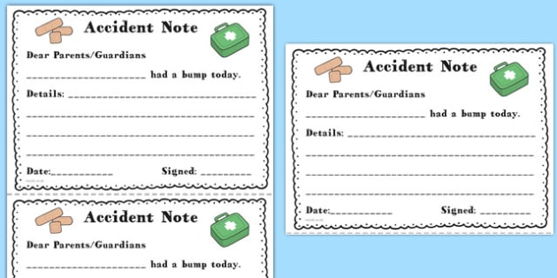 Accident Notes (Teacher-Made)