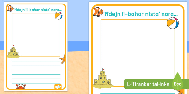 Il-Kitba: Ħdejn il-baħar nista' nara (teacher made)