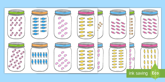 Sweets In Jar Teen Numbers Subitising Cards - Sweets In Jar Subitising ...