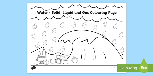 * NEW * Water- Solid, Liquid, Gas Colouring Page