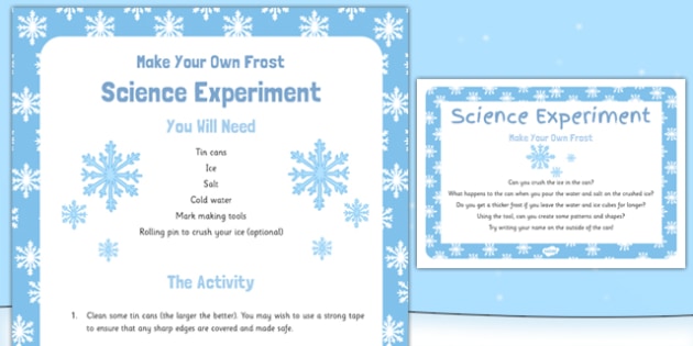 Make Your Own Frost Science Experiment - winter, arctic
