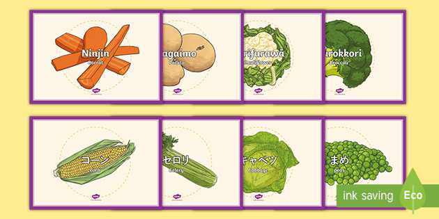 Words on Vegetables Display Posters Japanese (teacher made)