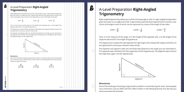 👉 A Level Maths Preparation: Right-Angled Trigonometry | KS5