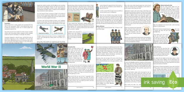 World War II Information Booklet - This lovely booklet is great for ...