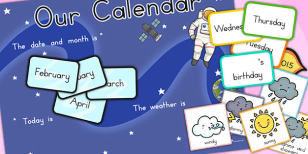 Space Themed Display Calendar Weather - australia, space