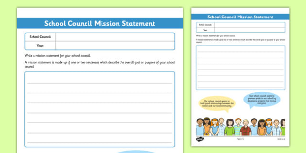 Mission Statement Template | KS1 | Writing Frame