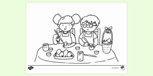 FREE! - Easter Scene Colouring Sheet (Teacher-Made)