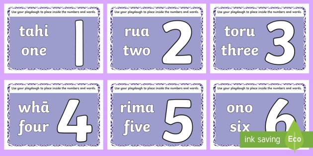 Māori Number Playdough Mats (teacher made)