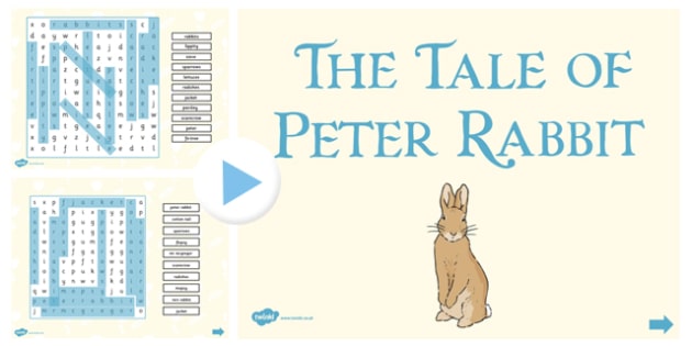 The Tale of Peter Rabbit Interactive Wordsearch - peter rabbit