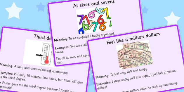 Number Idioms Meaning Cards - number, idioms, meaning, cards