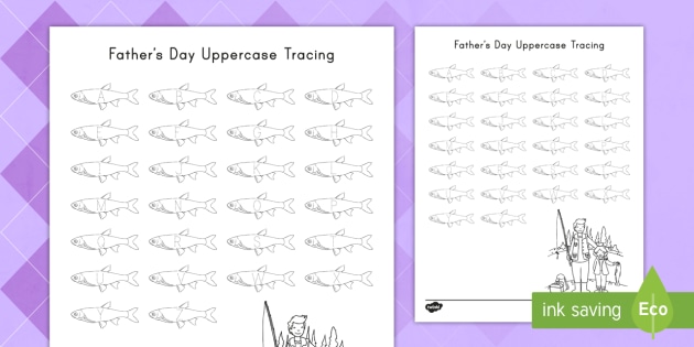 Father's Day Uppercase Tracing Activity - Alphabet - ELA
