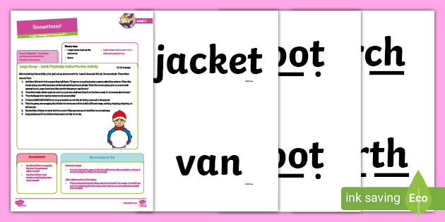 Level 3 Snowstorm Physically Active Phonics Quick Game