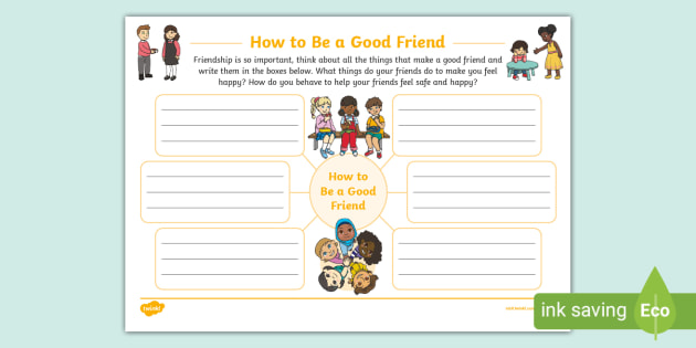 How To Be A Good Friend Mind Map (teacher made)