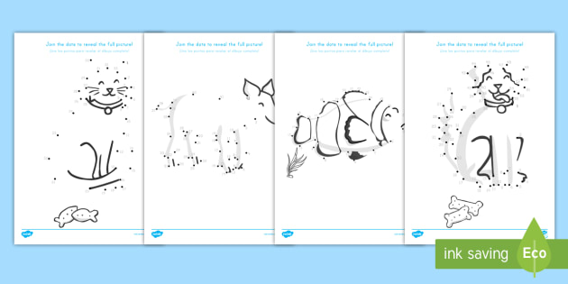 Animals Dot to Dot Sheets English/Spanish - Dot to dot Sheets (Animals)