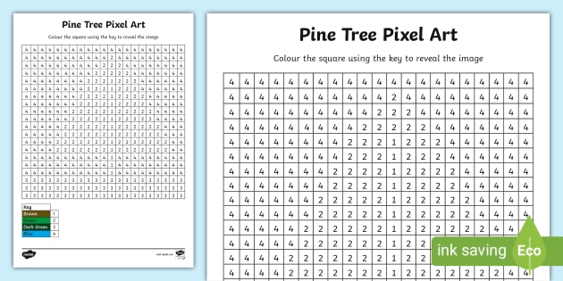 FREE! - Pixel Pine Tree Colour by Number (teacher made)