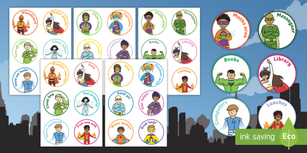 Superhero Job Labels (teacher made)