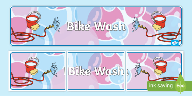 Bike Wash Display Banner - (Teacher-Made)