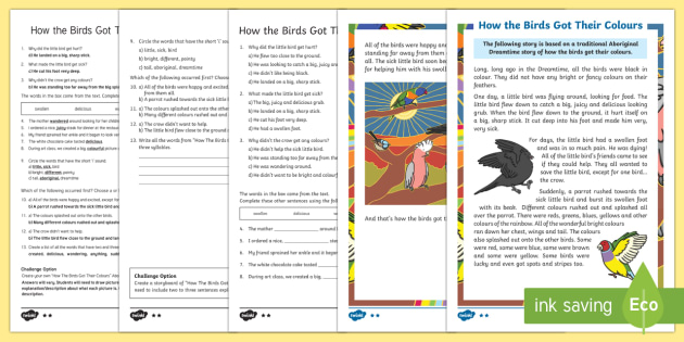 FREE! - How The Birds Got Their Colours Differentiated Reading