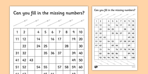 Castles and Knights Missing Numbers Number Square - number square