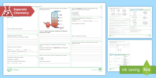 AQA Chemistry (Separate) Unit 7 Organic Chemistry Foundation Revision ...