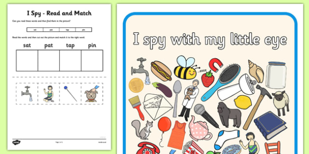 Phonics I Spy - Read and Match - Set 1 - ESL Phonics Read and Match