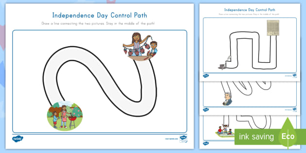 Independence Day Pencil Control Activity (teacher made)