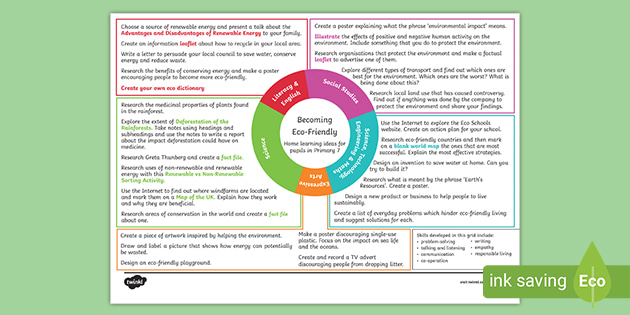 Becoming Eco-Friendly P7 Mini Home Learning Topic