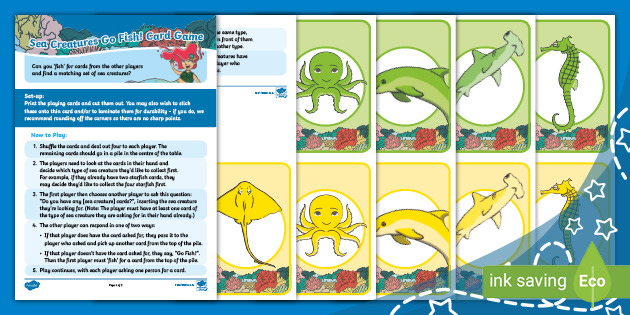 Sea Creatures Go Fish! Card Game (teacher made)