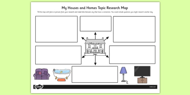 Houses and Homes Topic Research Map (teacher made)