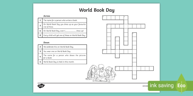 World Book Day Crossword (teacher made)