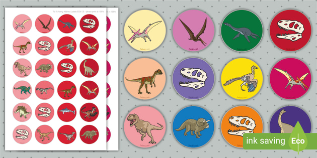 Rainbow Themed | Printable Dinosaur Stickers (teacher made)