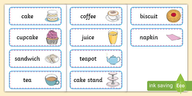 Afternoon Tea Role Play Labels