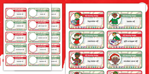 Elf Identity Badges (teacher made)