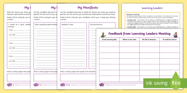 Learning Leaders Resource Pack (teacher made)