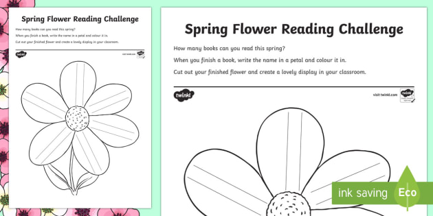 Spring Flower Reading Challenge Worksheet / Worksheet