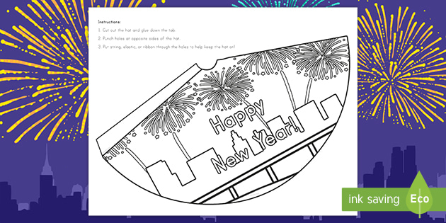 New Year's Eve Party Hats (Teacher-Made)