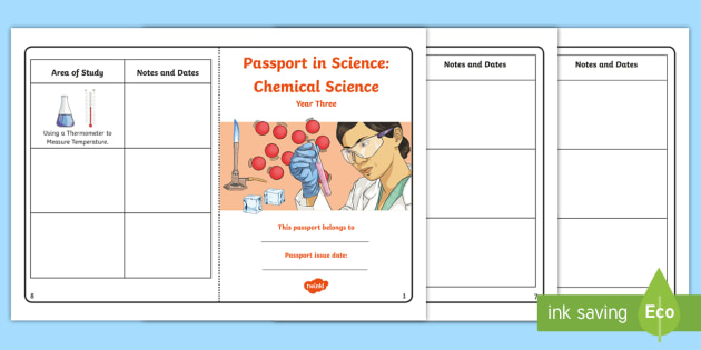 Year 3 Chemical Sciences Passport Booklet (teacher made)