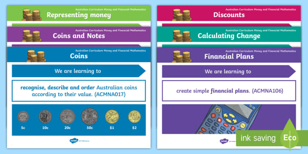 Money and Financial Mathematics Content Descriptor Display Posters