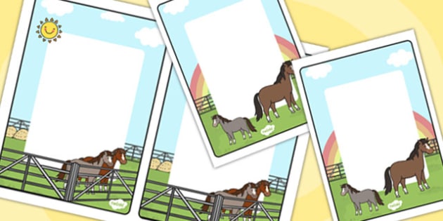 Horses and Ponies Themed Editable Note (teacher made)