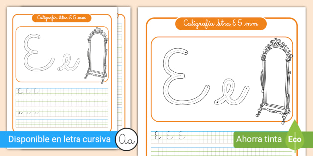 Letra E En Cursiva