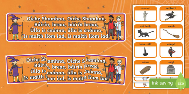 Oíche Shamhna | Acmhainní Gaelscoile | rang 1 agus rang 2