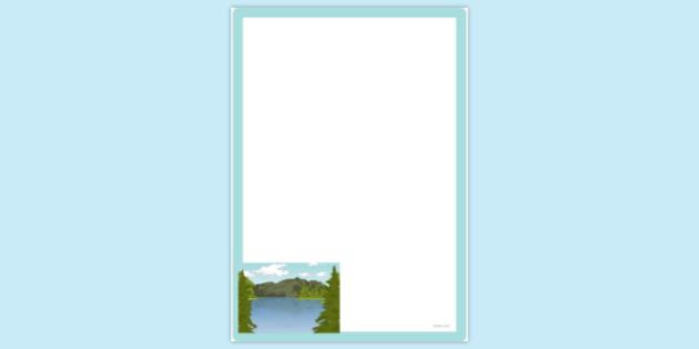 FREE! - Simple Blank Lake Page Border | Page Borders | Twinkl