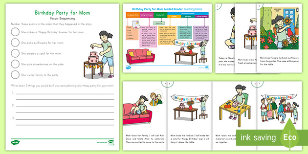 Birthday Party for Mom Guided Reading Teaching Pack