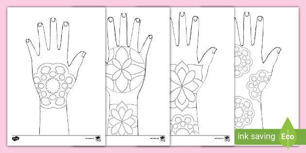 Mehndi Hand Colouring Patterns (teacher made)