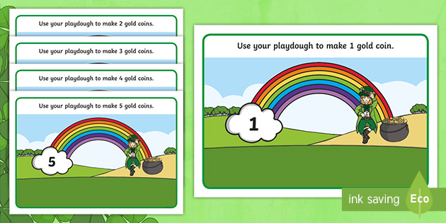 St. Patrick's Day Playdough Mats 1-10 (teacher made)