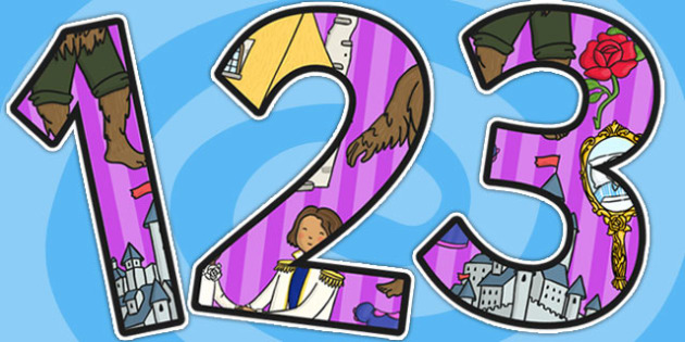 Beauty and the Beast Themed Display Numbers - traditional tales