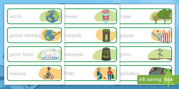 Earth Day Word Cards (teacher made)
