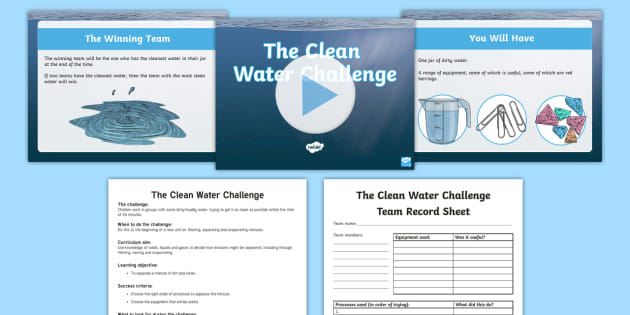 Y5 The Clean Water Challenge Activity (teacher made)